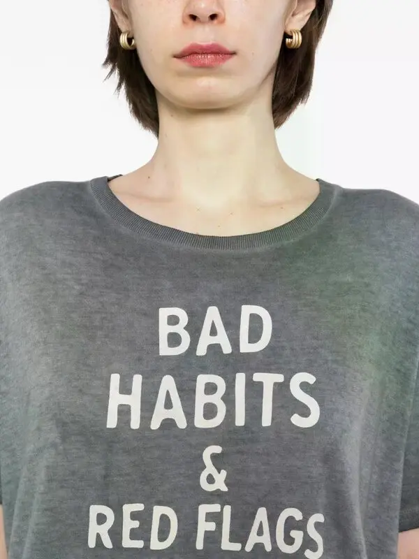 R13 Washed-effect Slogan Print T-shirt