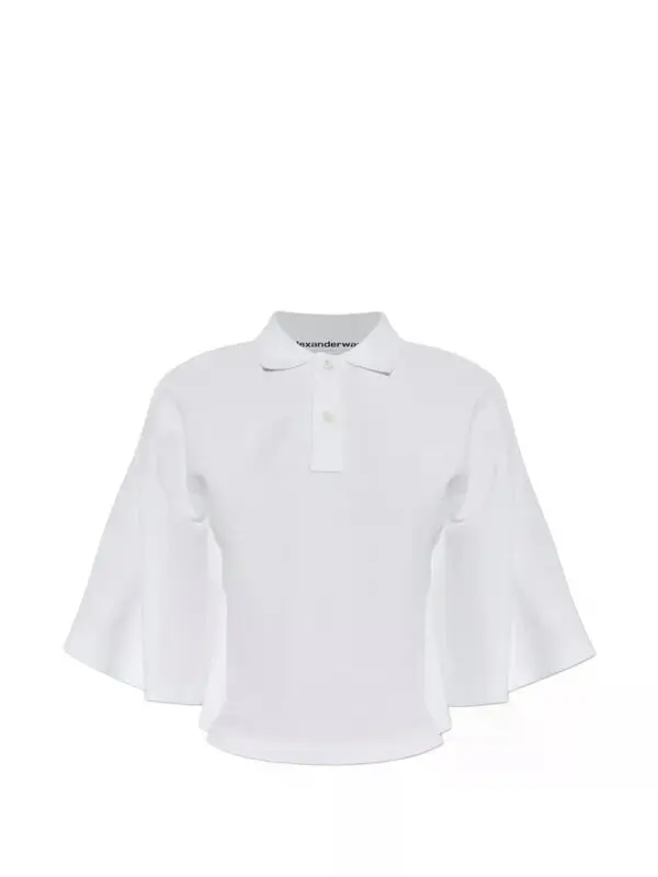 Alexander Wang Logo-embroidered Flared-sleeve Polo Shirt