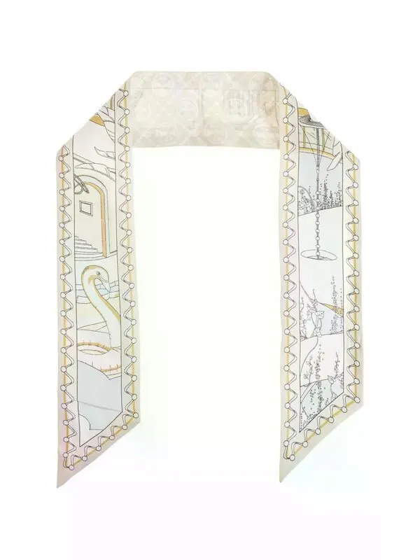 Tory Burch Graphic-print Silk Scarf - Neutrals