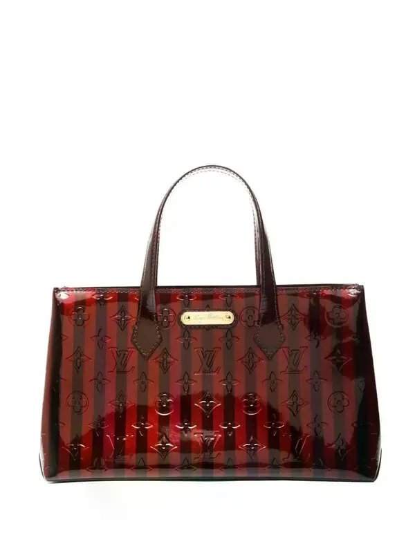 LOUIS VUITTON Monogram Vernis Rayure Wilshere Pm Handbag - Red