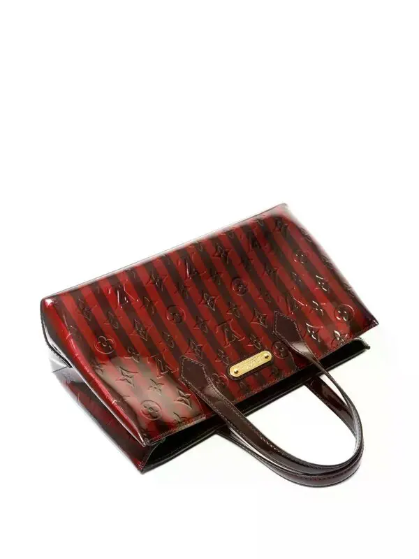 LOUIS VUITTON Monogram Vernis Rayure Wilshere Pm Handbag - Red