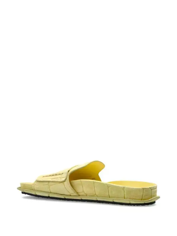 Jacquemus Croc-effect Leather Flat Sandals