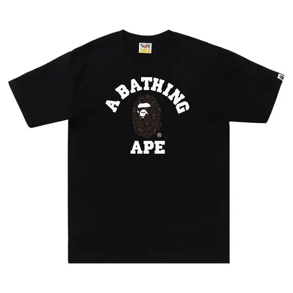 A BATHING APE Distortion College Tee - Black
