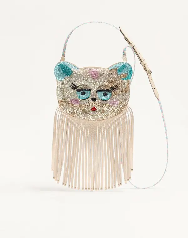 Valentino Garavani Le Chat De La Maison Shoulder Bag With Rhinestones