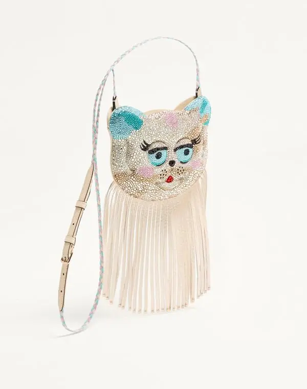Valentino Garavani Le Chat De La Maison Shoulder Bag With Rhinestones