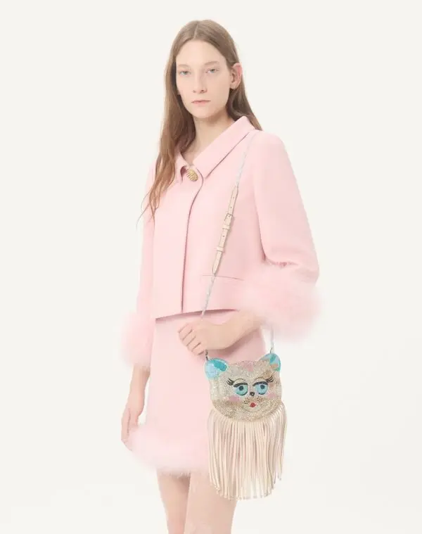 Valentino Garavani Le Chat De La Maison Shoulder Bag With Rhinestones
