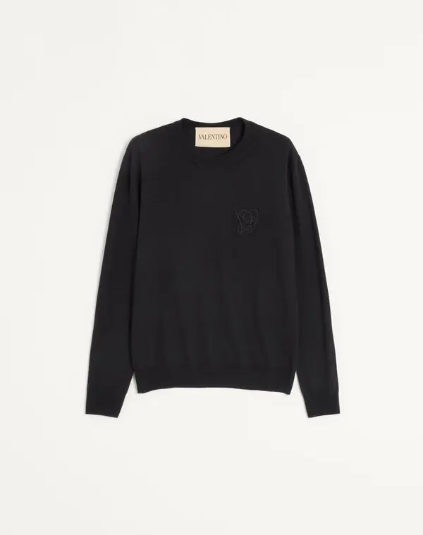Valentino Garavani Wool Jumper With Vlogo Embroidery