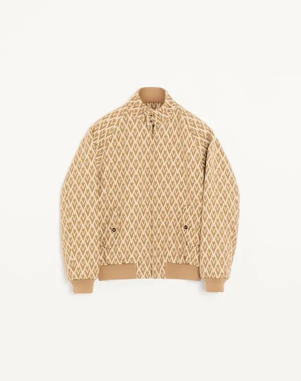 Valentino Garavani Bomber Jacket In All-over Jacquard - Beige/cream