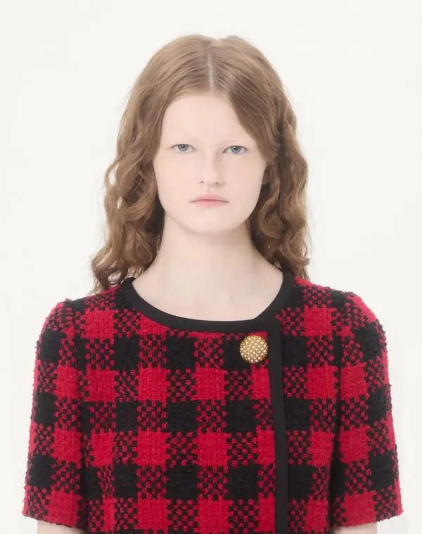 Valentino Garavani Short Dress In Damier Tweed
