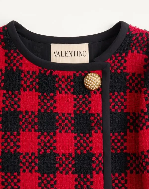 Valentino Garavani Short Dress In Damier Tweed
