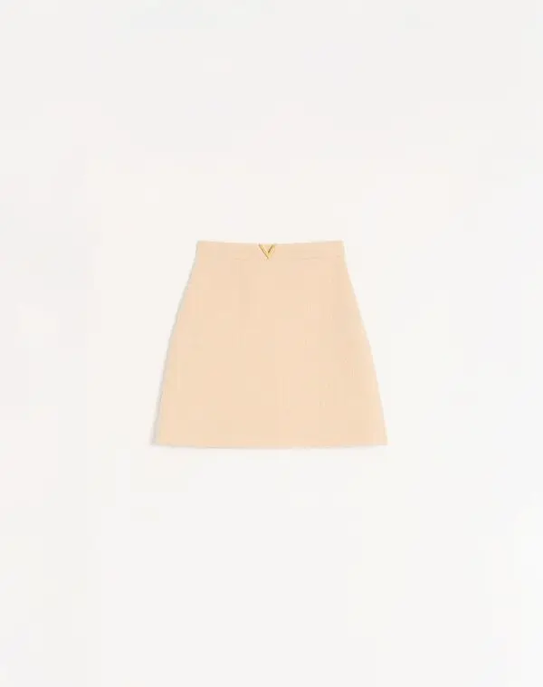 Valentino Garavani Curly Wool Short Skirt - Birch