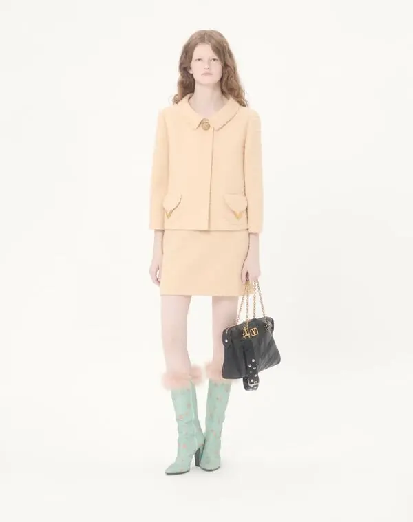 Valentino Garavani Curly Wool Short Skirt - Birch