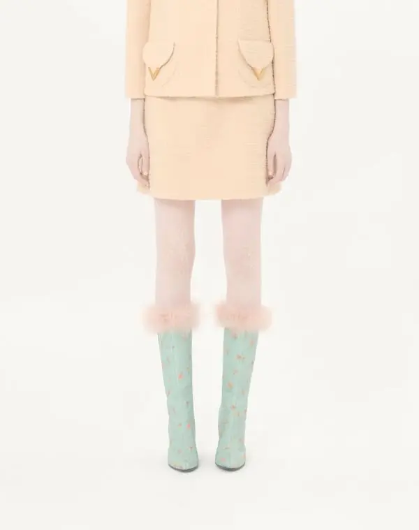Valentino Garavani Curly Wool Short Skirt - Birch