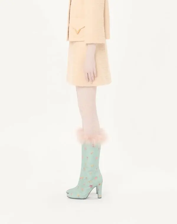 Valentino Garavani Curly Wool Short Skirt - Birch