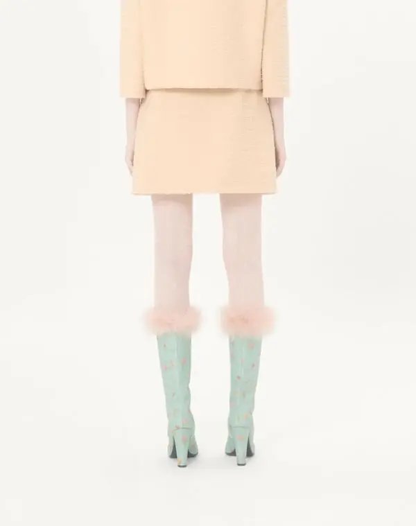 Valentino Garavani Curly Wool Short Skirt - Birch