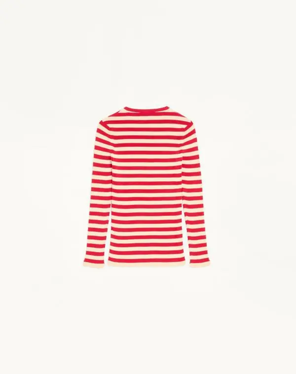 Valentino Garavani Striped Cotton Jumper - Birch/paris