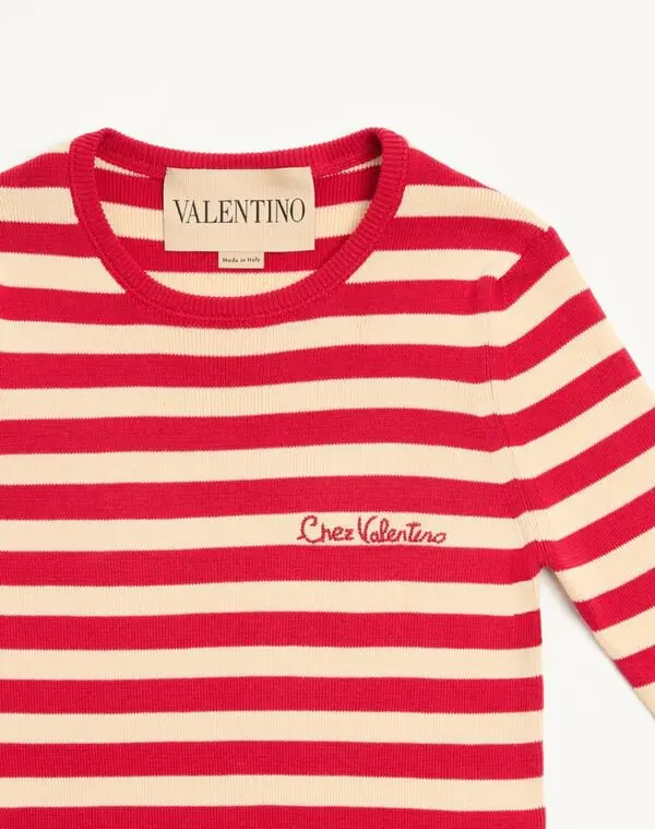 Valentino Garavani Striped Cotton Jumper - Birch/paris