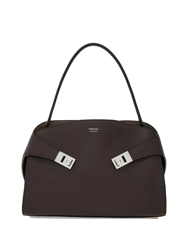 FERRAGAMO Medium Hug Soft Shoulder Bag - Brown