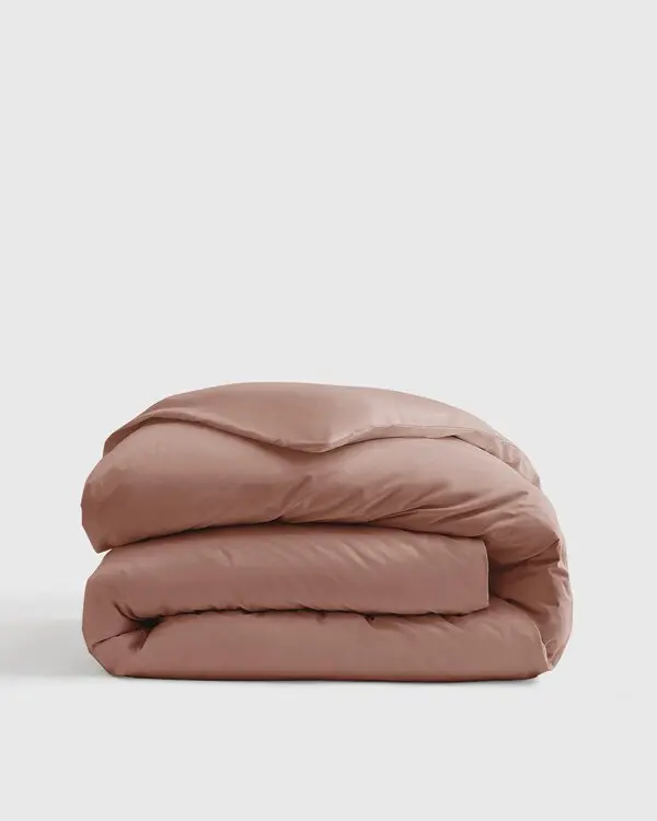 Quince Organic Crisp Percale Duvet Cover - Clay