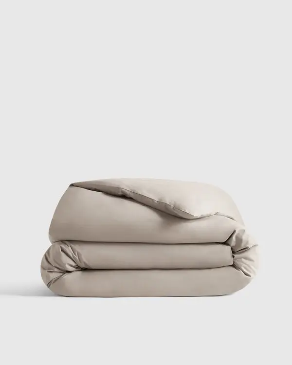 Quince Organic Crisp Percale Duvet Cover - Dove