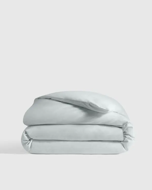 Quince Organic Crisp Percale Duvet Cover - Mist