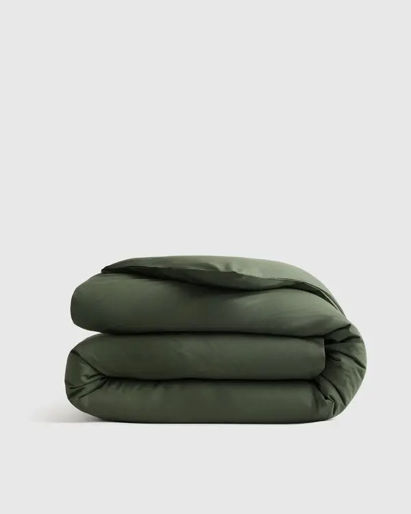 Quince Organic Crisp Percale Duvet Cover - Pine