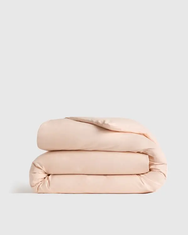 Quince Organic Crisp Percale Duvet Cover - Soft Pink