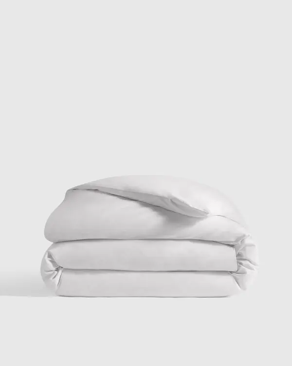 Quince Organic Crisp Percale Duvet Cover - White