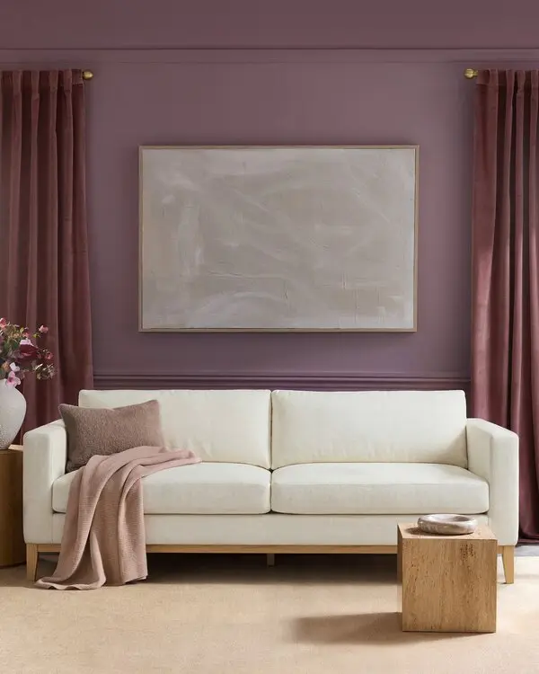 Quince Performance Chenille Linen Blend Sofa With Solid Oak Base