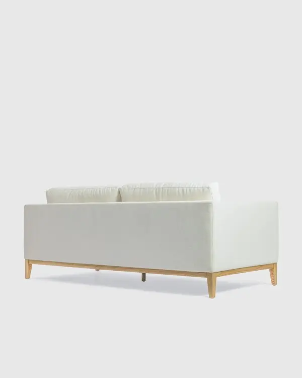 Quince Performance Chenille Linen Blend Sofa With Solid Oak Base