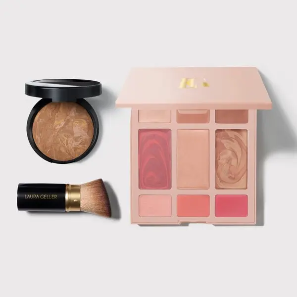 Laura Geller Beauty Hydrating Cream Color + Glow Palette Starter Makeup Kit - Sand