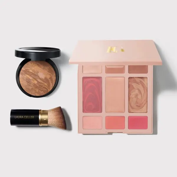 Laura Geller Beauty Hydrating Cream Color + Glow Palette Starter Makeup Kit - Tan