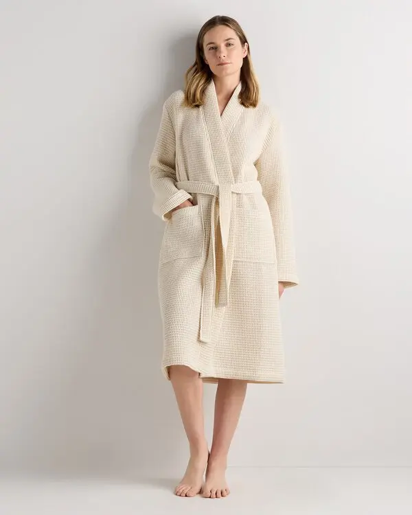 Quince Organic Turkish Waffle Robe - Birch
