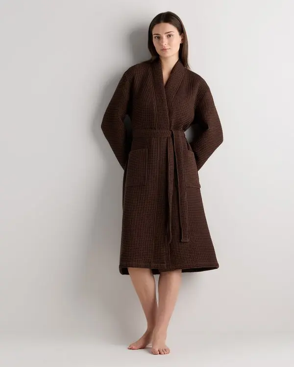 Quince Organic Turkish Waffle Robe - Espresso