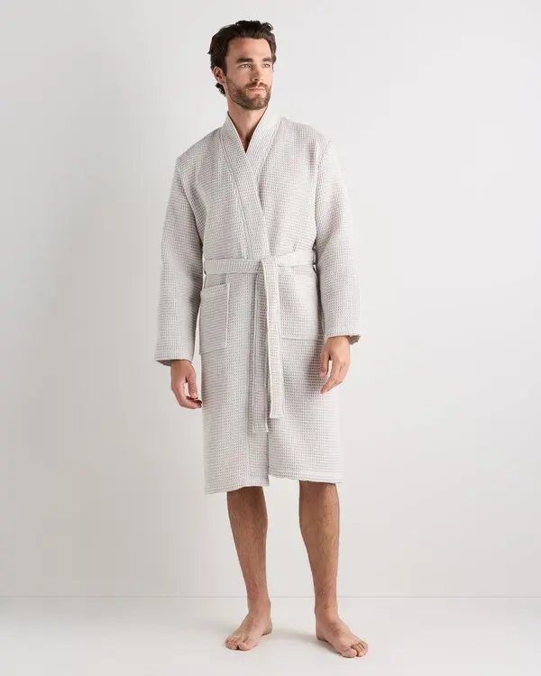 Quince Organic Turkish Waffle Robe - Silver