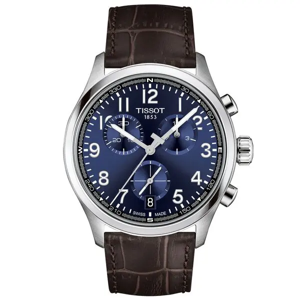 TISSOT Chronograph Watch With Blue Dial - Stainless Steel