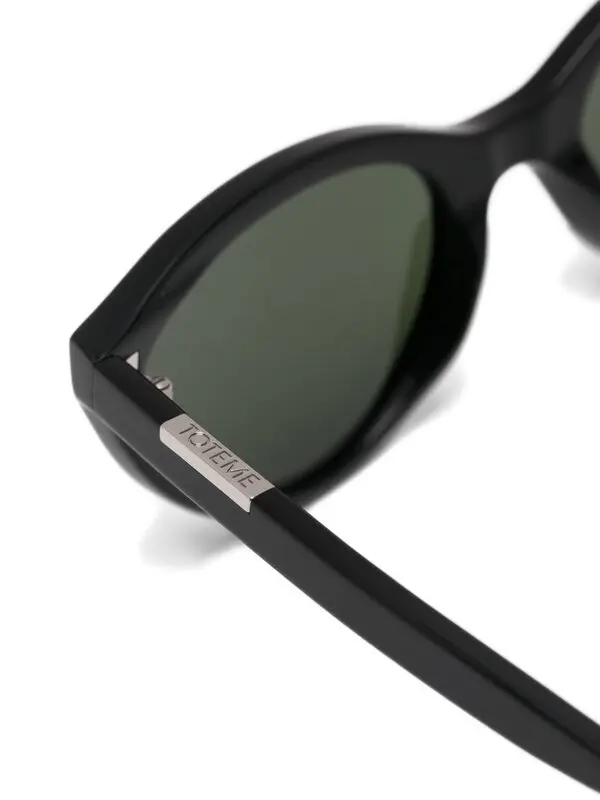 TOTEME Cat-eye Sunglasses With Silver-tone Logo Plaque - Black