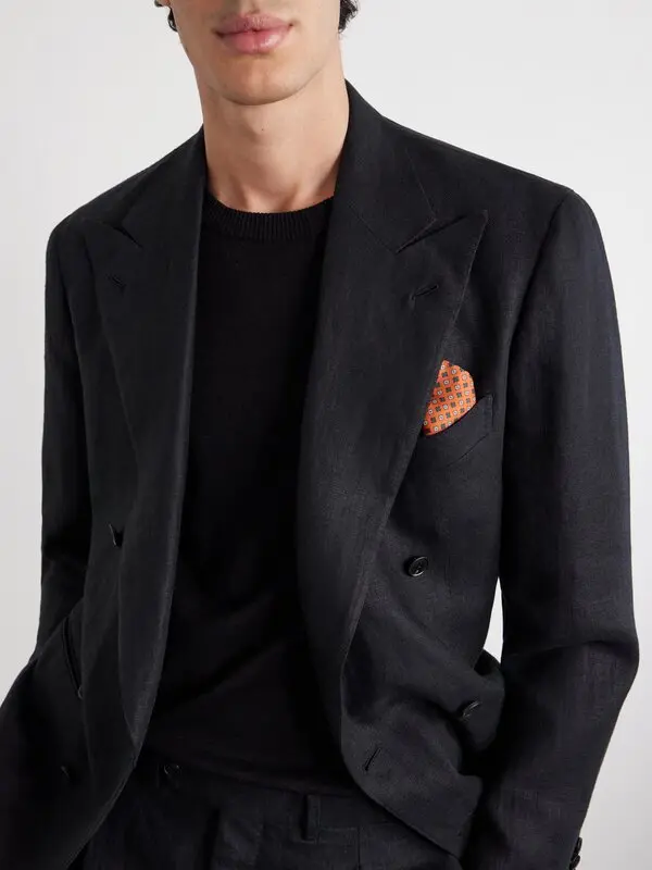 J. MUESER Knitted Linen And Cotton-blend T-shirt