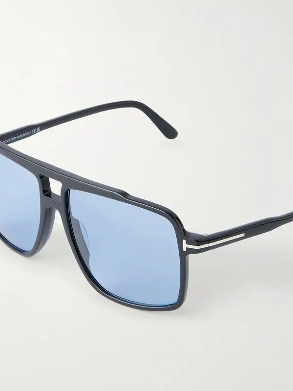 TOM FORD Kemp Aviator-style Acetate Sunglasses - Black