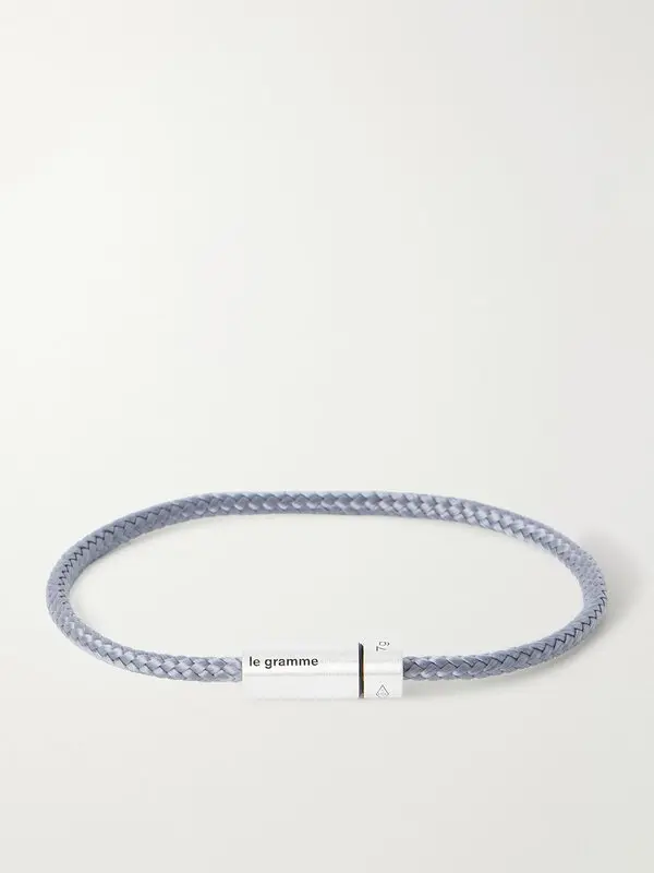 Le Gramme 5g Sterling Silver Woven Bracelet - Gray