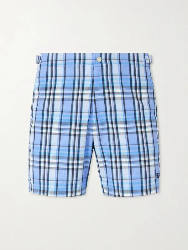 Burberry Selkirk Checked Swim Shorts - Blue