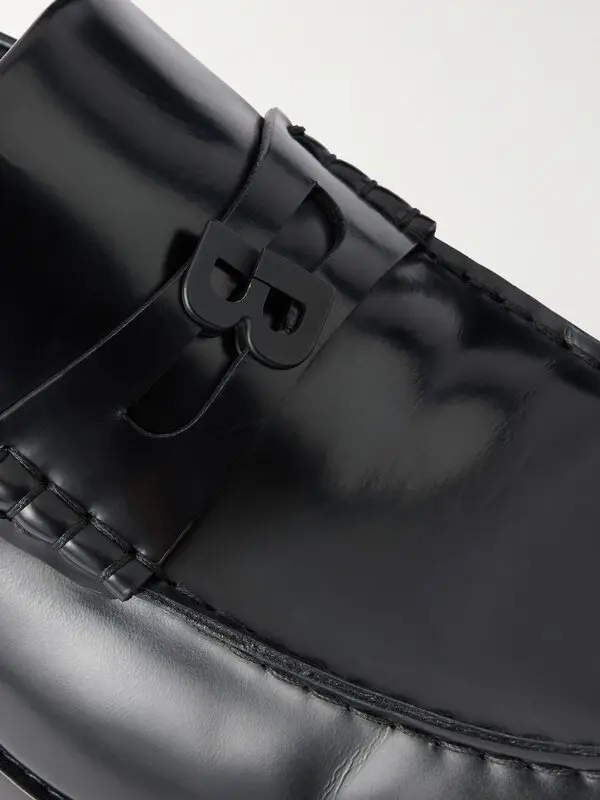 Balenciaga Calf Leather Square Toe Loafers