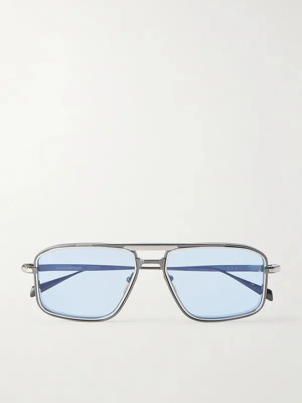 JACQUES MARIE MAGE Earl Aviator Titanium Sunglasses - Silver
