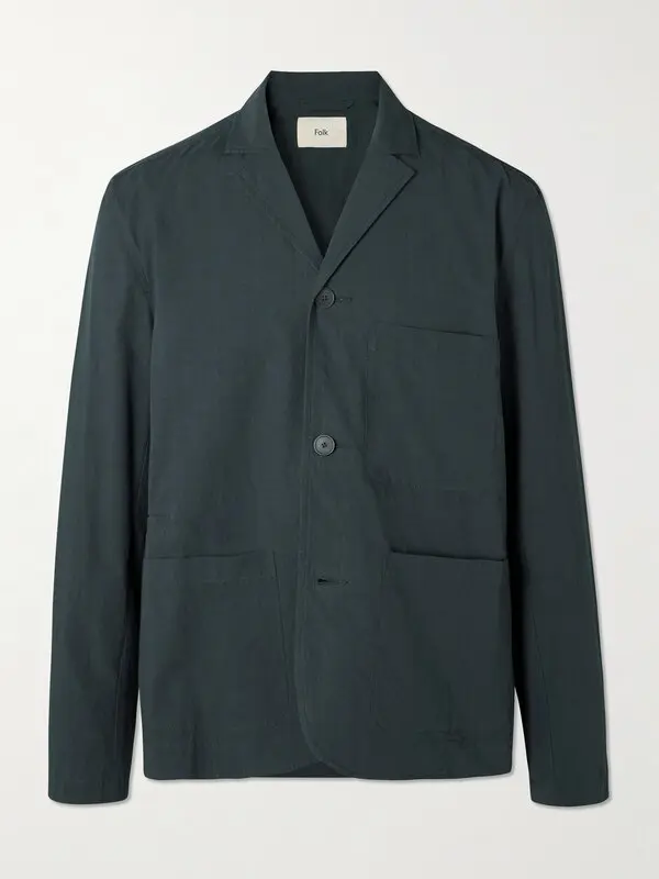 Folk Charcoal Cotton Suit Jacket