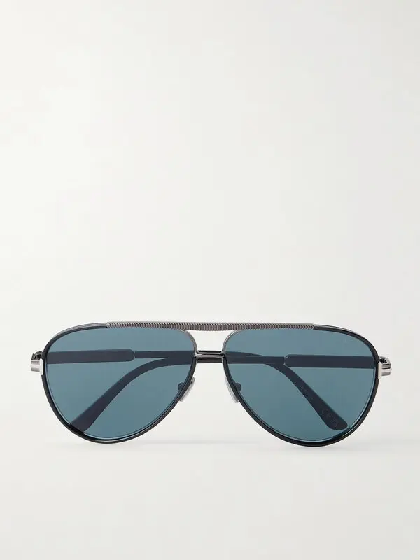 TOM FORD Rupert-02 Aviator Metal Sunglasses - Black