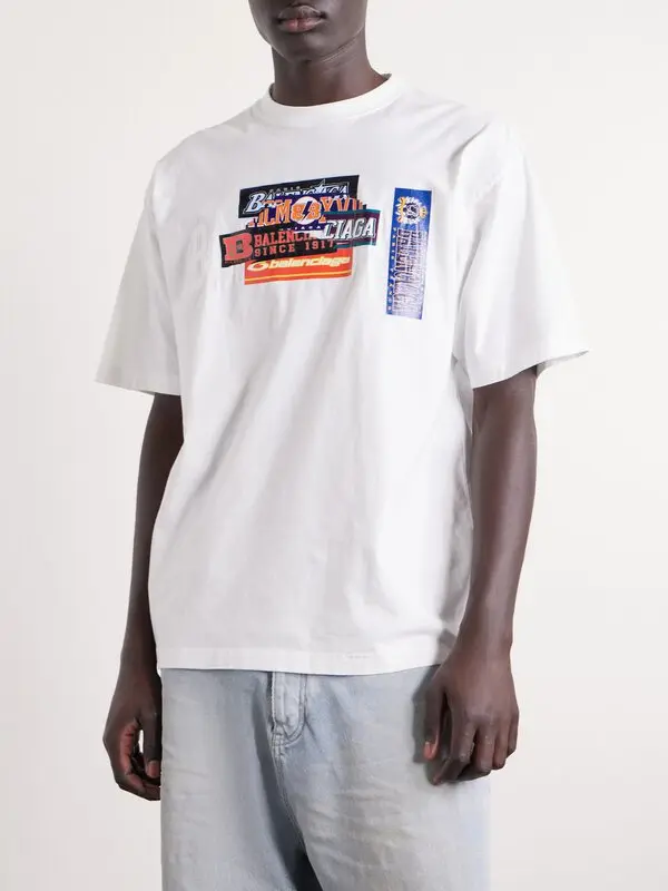 Balenciaga Printed Cotton-jersey T-shirt