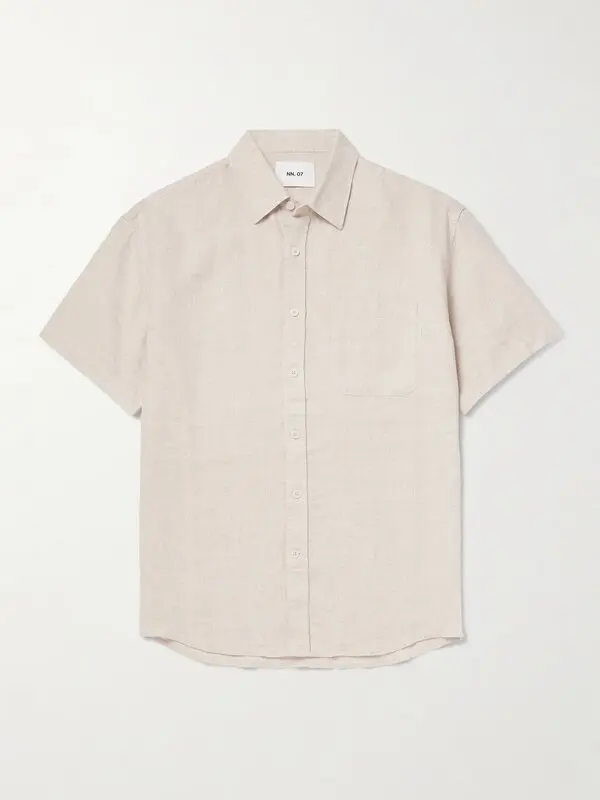 Nn07 Deon 5708 Linen Shirt - Neutrals