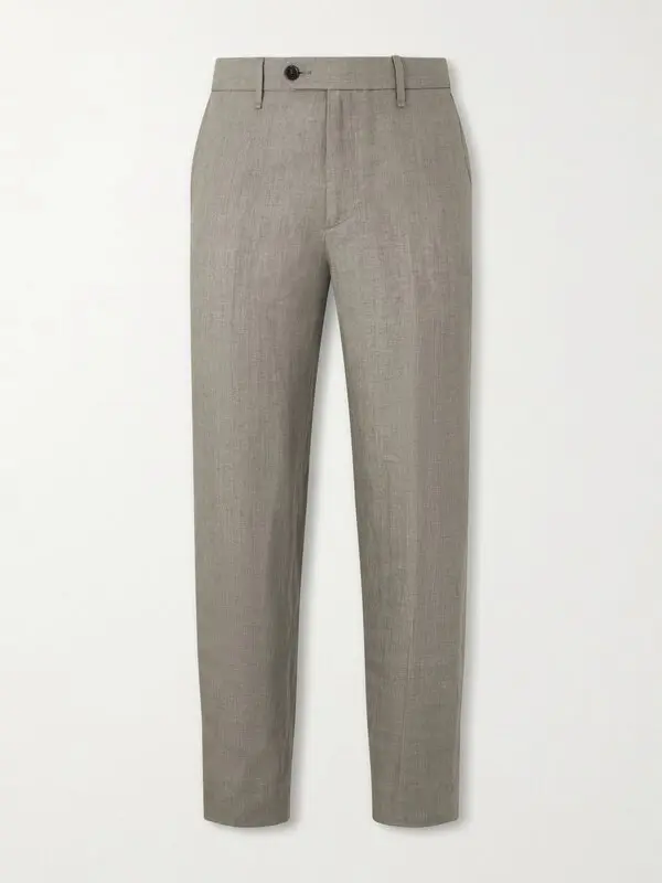 Rag & Bone Evan Straight-leg Pleated Linen Trousers