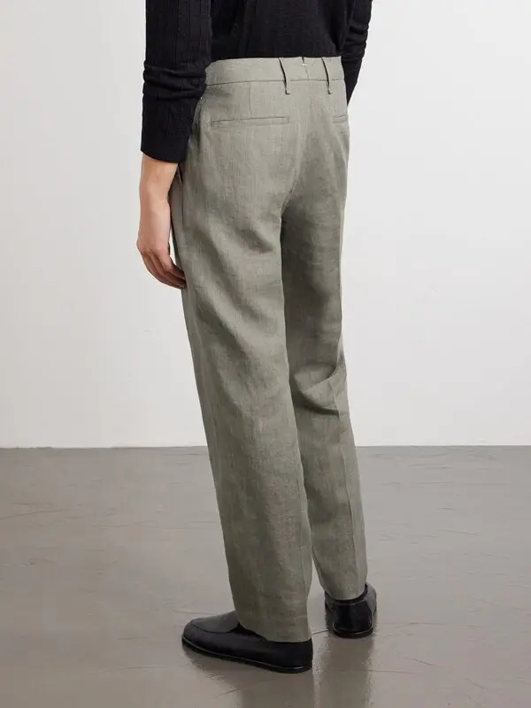 Rag & Bone Evan Straight-leg Pleated Linen Trousers