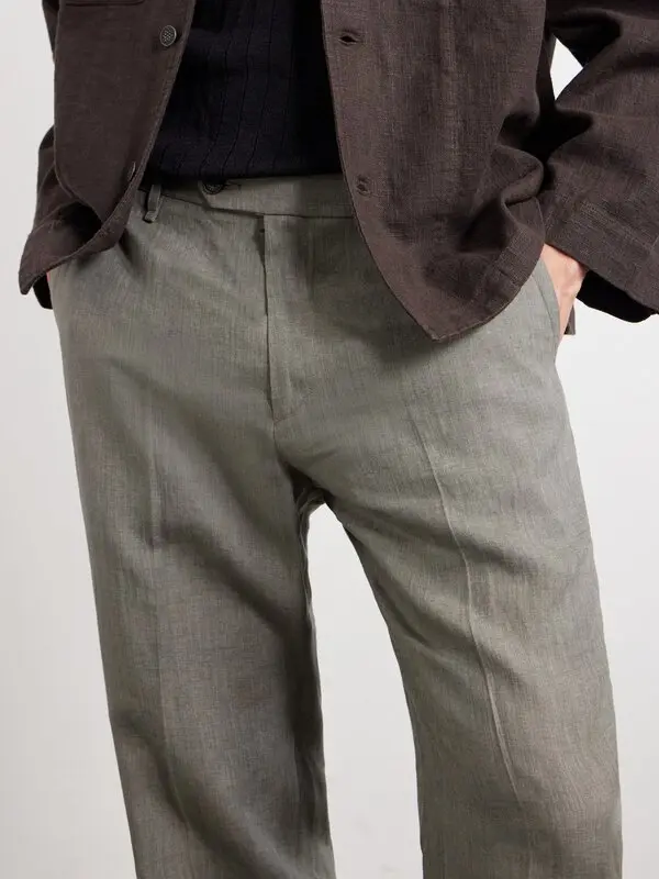 Rag & Bone Evan Straight-leg Pleated Linen Trousers